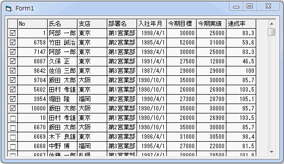 MSFlexGrid/MSHFlexGrid にチェックボックスを表示する及び操作色々(VB6.0) - VBレスキュー(花ちゃん)